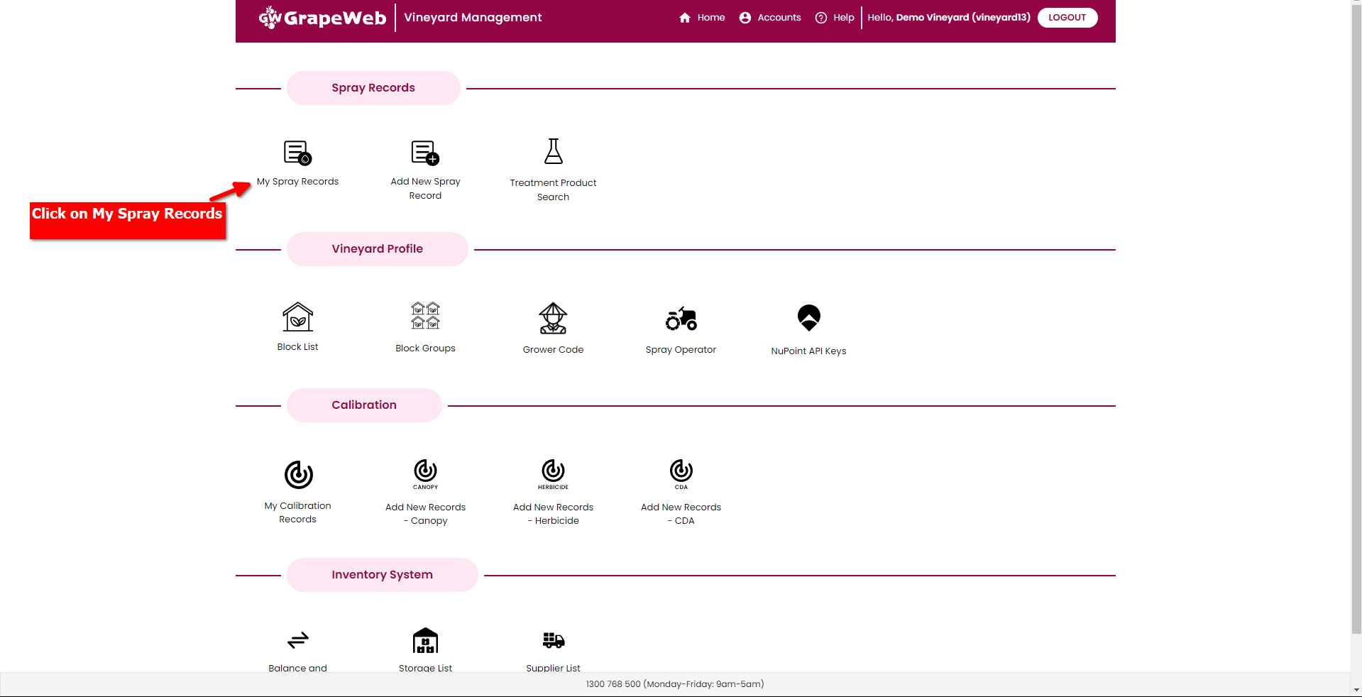 See My Sprays – Grapeweb – More than spray diary system