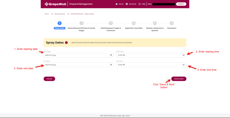 Add New Spray Record with Operator Worksheet – Grapeweb – More than ...