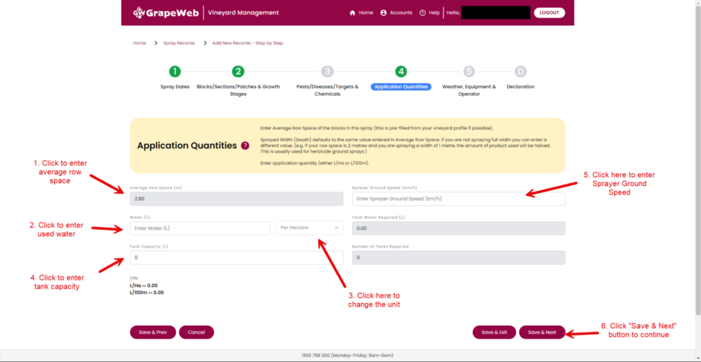 Add New Spray Record with Operator Worksheet – Grapeweb – More than ...