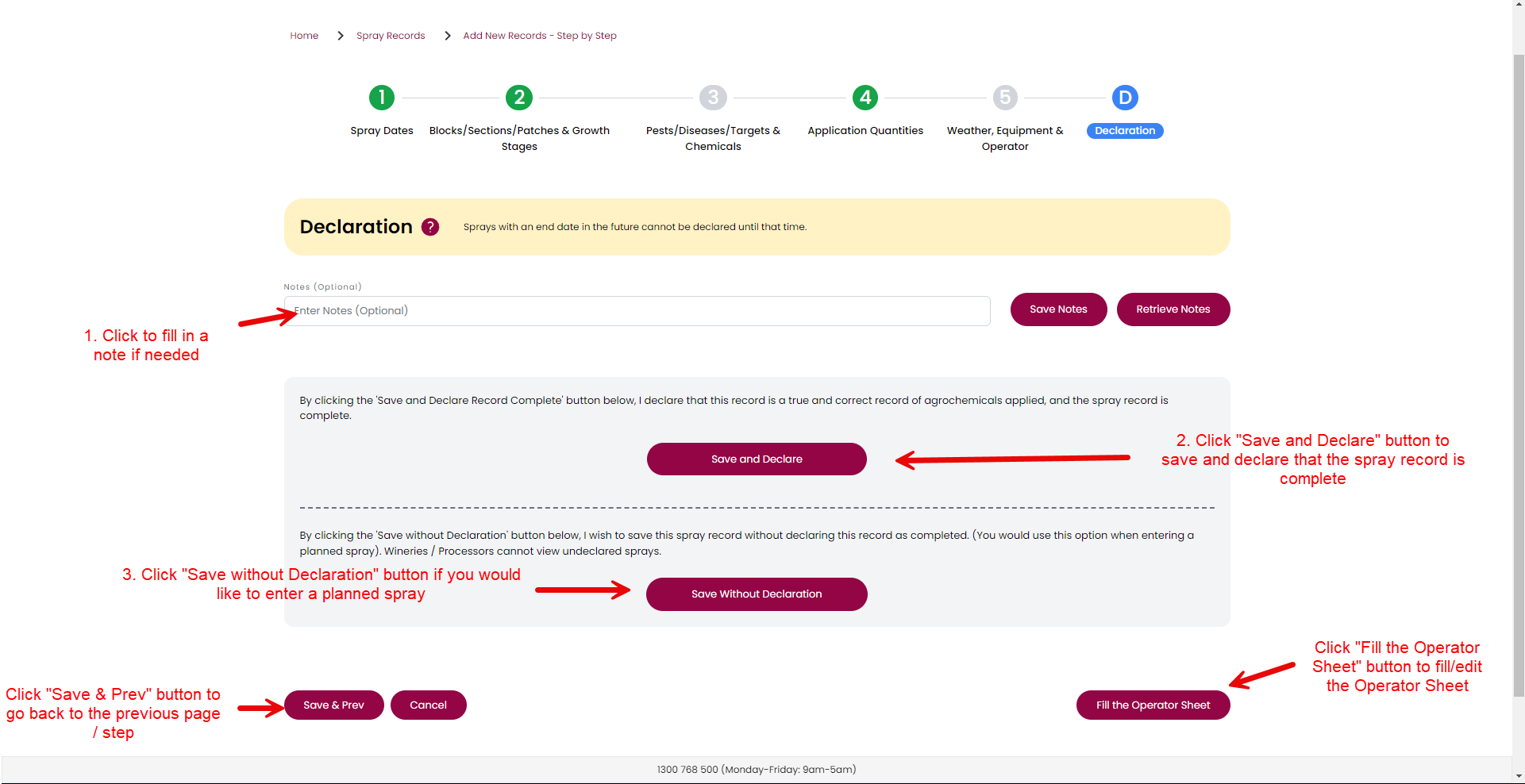 Add New Spray Record without Operator Worksheet – Grapeweb – More than spray diary system