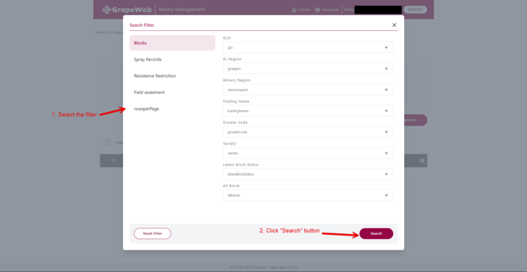 Search Spray Record – Grapeweb – More than spray diary system