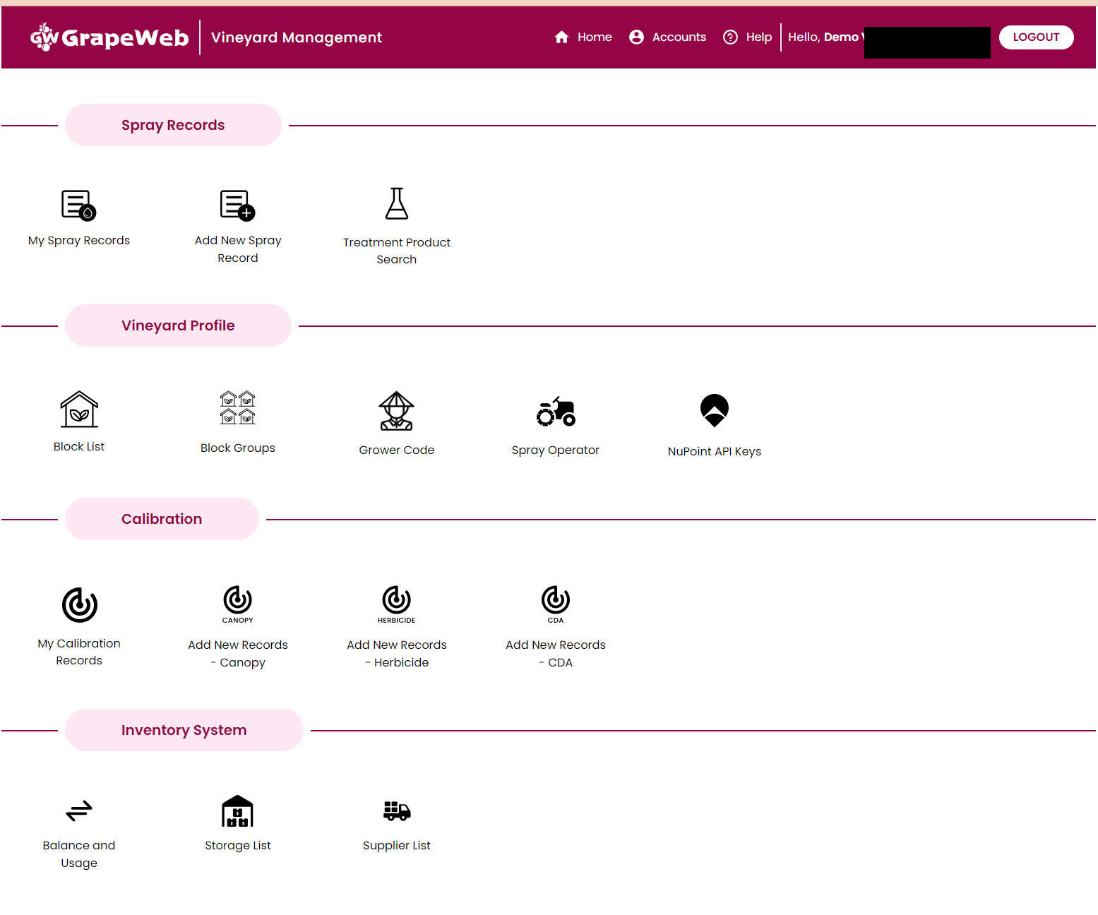 Add New NuPoint Key – Grapeweb – More than spray diary system